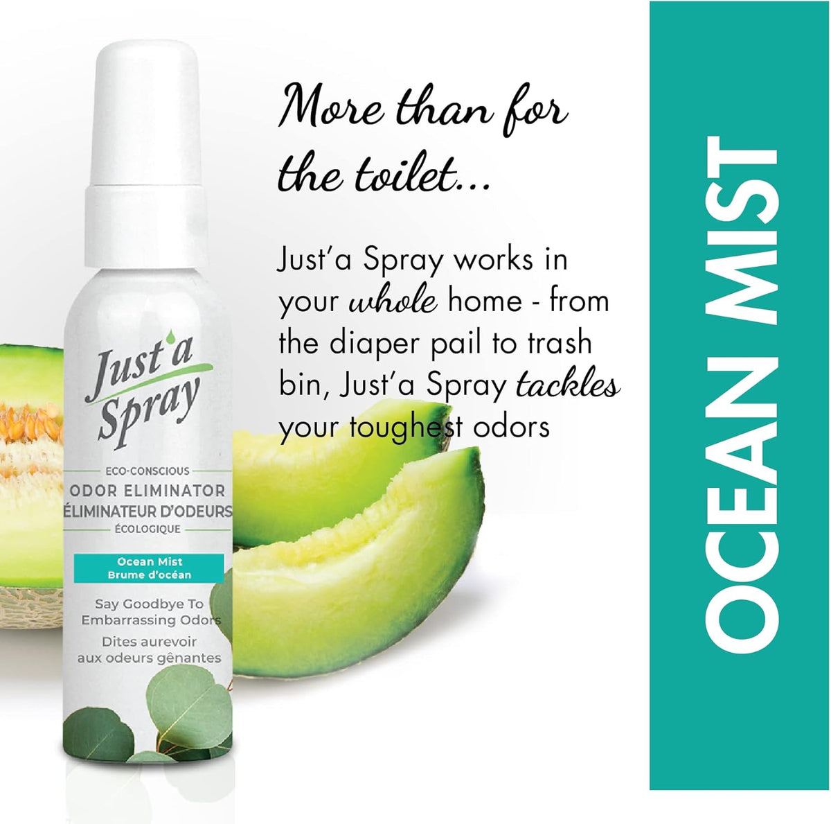 Just a Spray Ocean Mist 55 ml (1.9 oz) - Powerful Before-You-Go Toilet ...